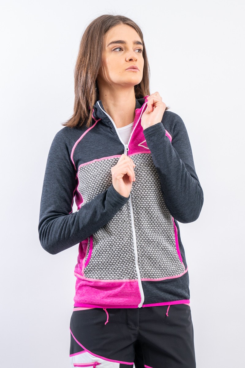 Fleece CRAZY IDEA PULL IONIC WOMAN FELPA PILE W22025061D00 Taglia S Colore POP-BLACK - Livio Sport