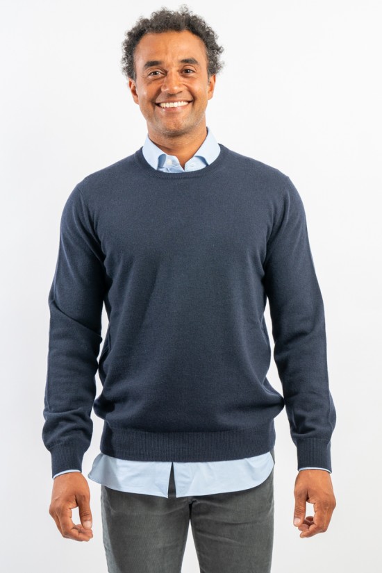 Maglia Kangra girocollo rasato calato con toppe 7008 0101 Taglia 48 ...