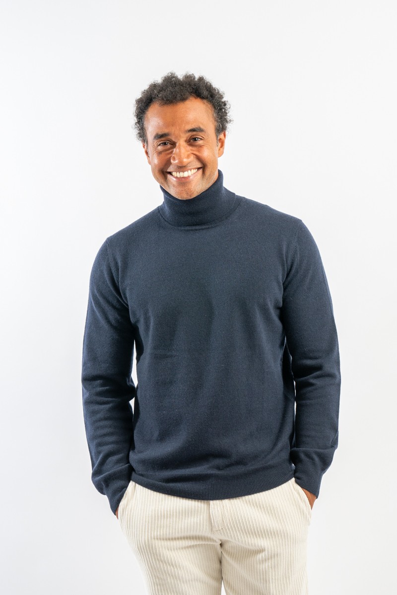 Maglia Kangra dolcevita rasata calata 7008 0501 Taglia 48 Colore BLU ...