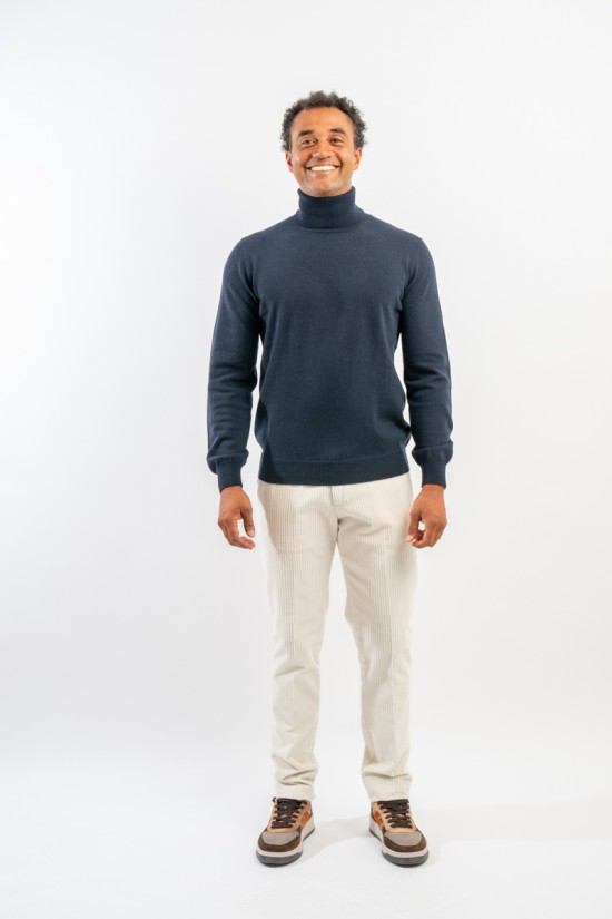 Maglia Kangra dolcevita rasata calata 7008 0501 Taglia 48 Colore BLU ...