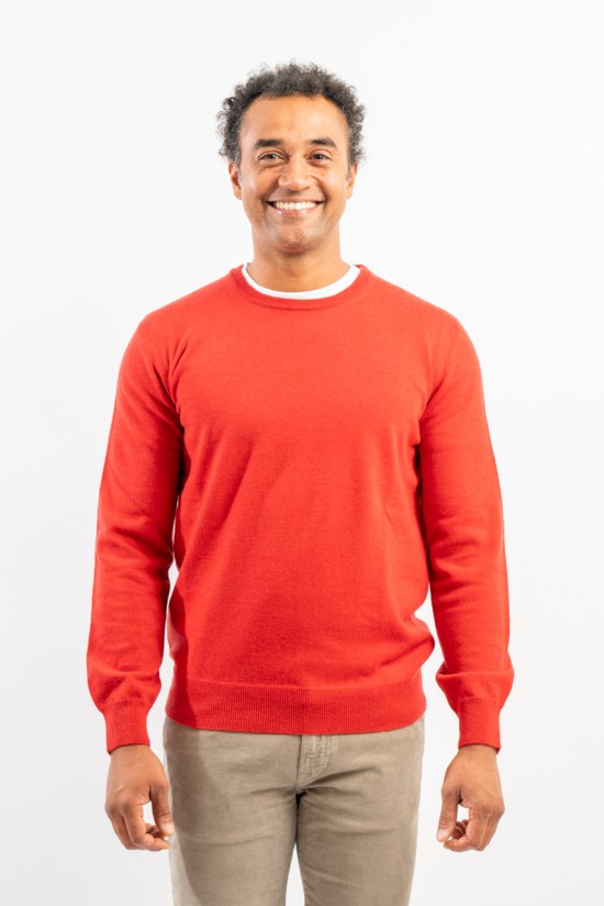 Maglia Kangra girocollo rasato calato con toppe 7008 0101 Taglia 50 ...