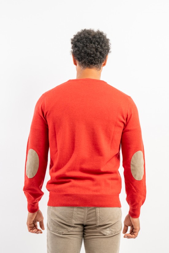 Maglia Kangra girocollo rasato calato con toppe 7008 0101 Taglia 50 ...